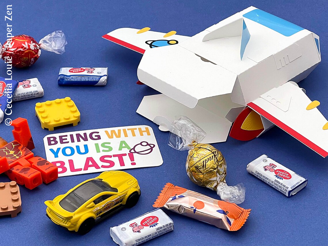 Space Ship Gift Box 3D SVG Party Favor Box Template - Etsy