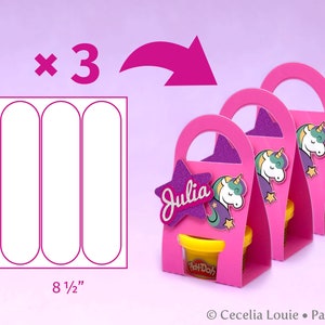 Plantilla de caja de plastilina con asa para obsequios de cumpleaños o ...