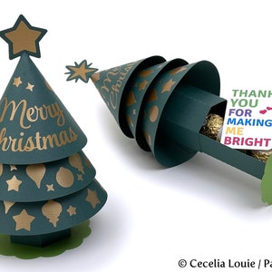 Christmas Tree Gift Box SVG - Party Favor, Advent Calendar, Teacher ...