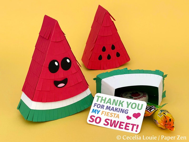 Watermelon Mini Piñata SVG Box Cinqo De Mayo Fiesta First - Etsy
