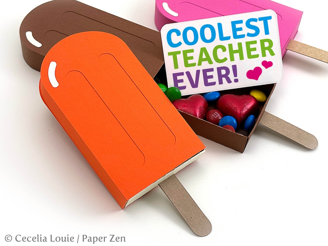 Popsicle Ice Cream Gift Box - 3D SVG - Perfect for Teacher Appreciation ...