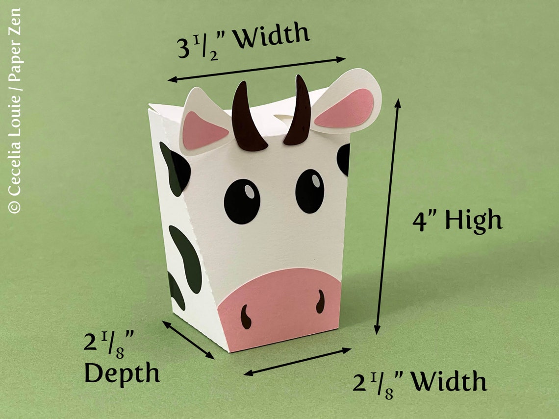 Cow Gift Box SVG Cricut Gift Card Holder Party Favor | Etsy