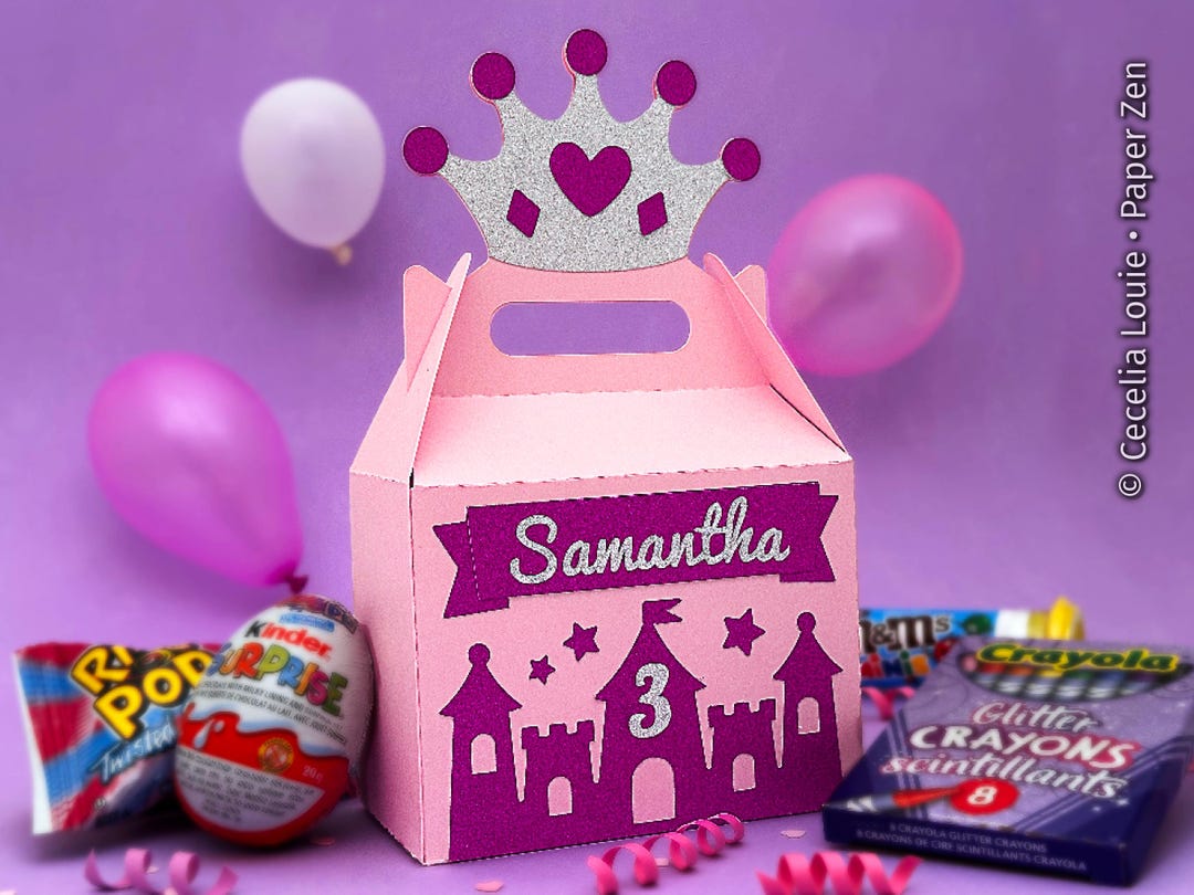 Princess Gable Box With Crown and Castle to Hold Crayons, Candy, and ...