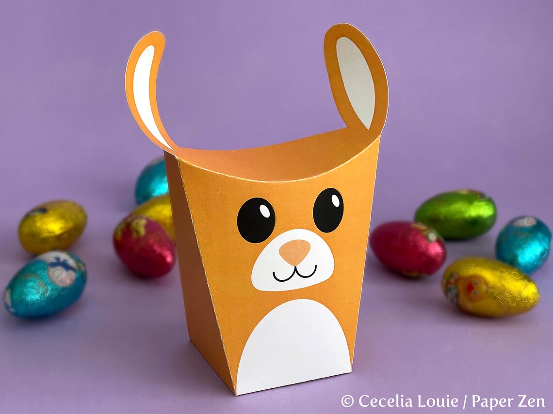 Bunny Rabbit Gift Box Printable Easter Favour With Editable | Etsy