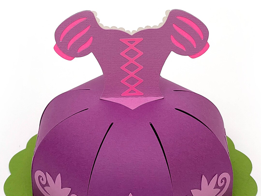 Princess Dress (2010) Party Favour Gift Box Bag SVG for Girls Birthday ...