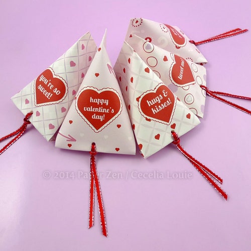 Valentines Card Printable PDF Valentine Favor Box Packaging - Etsy