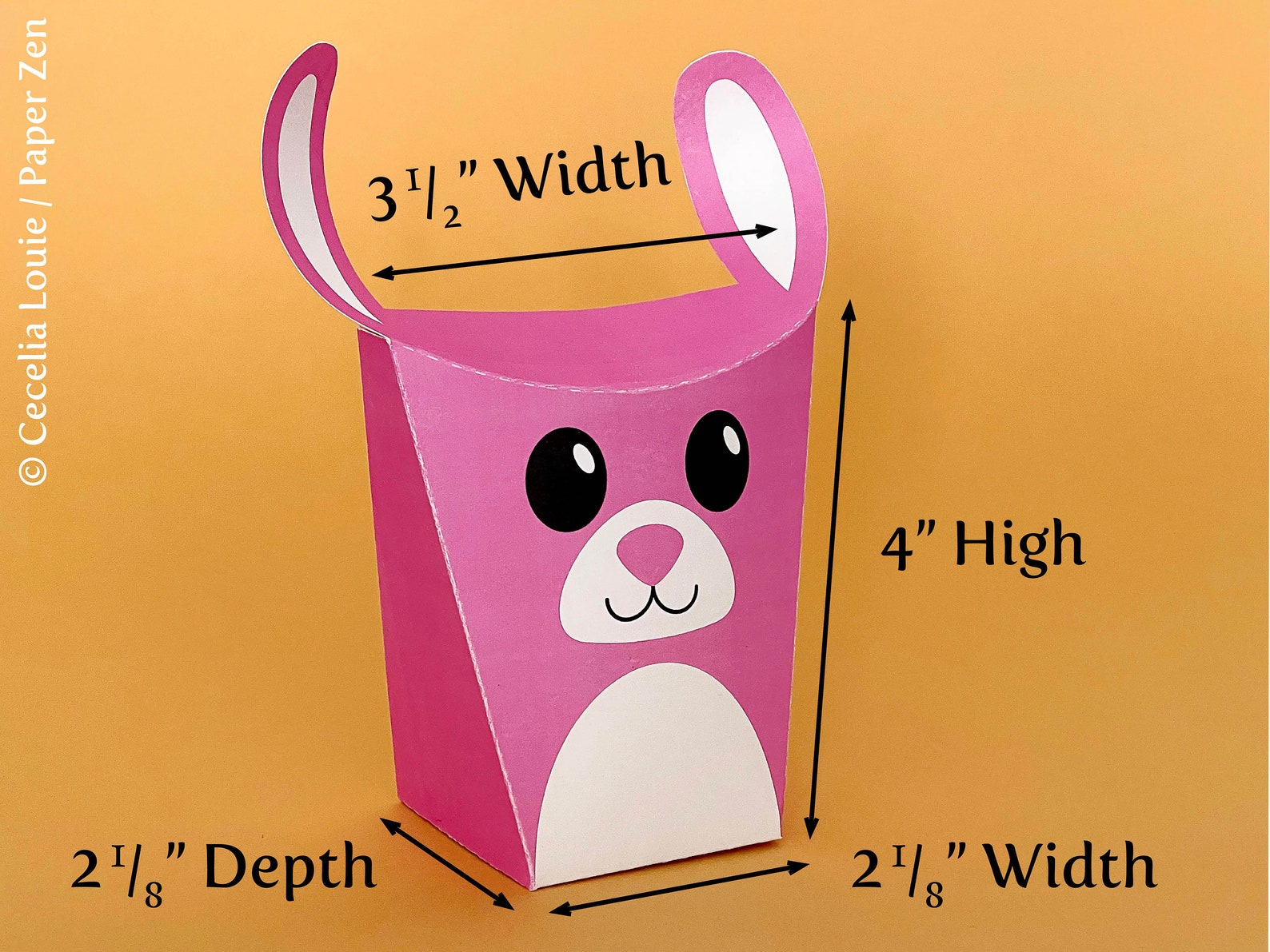 Bunny Rabbit Gift Box Printable Easter Favour With Editable | Etsy