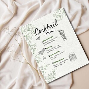 Editable Cocktail Menu Template, Printable Cocktail Menu, Editable ...