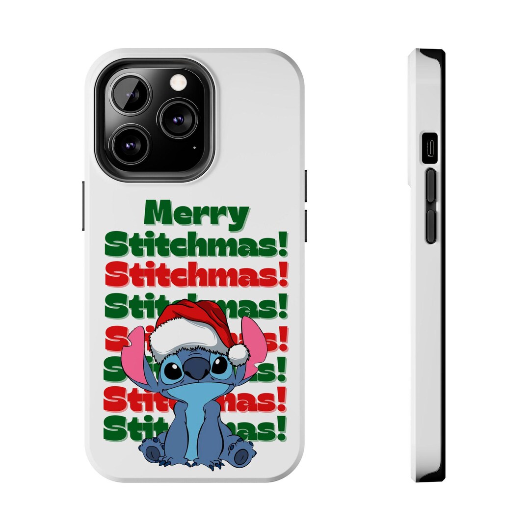 Stitch Christmas iPhone Case, Cute Holiday Xmas Phone Cover, Festive ...