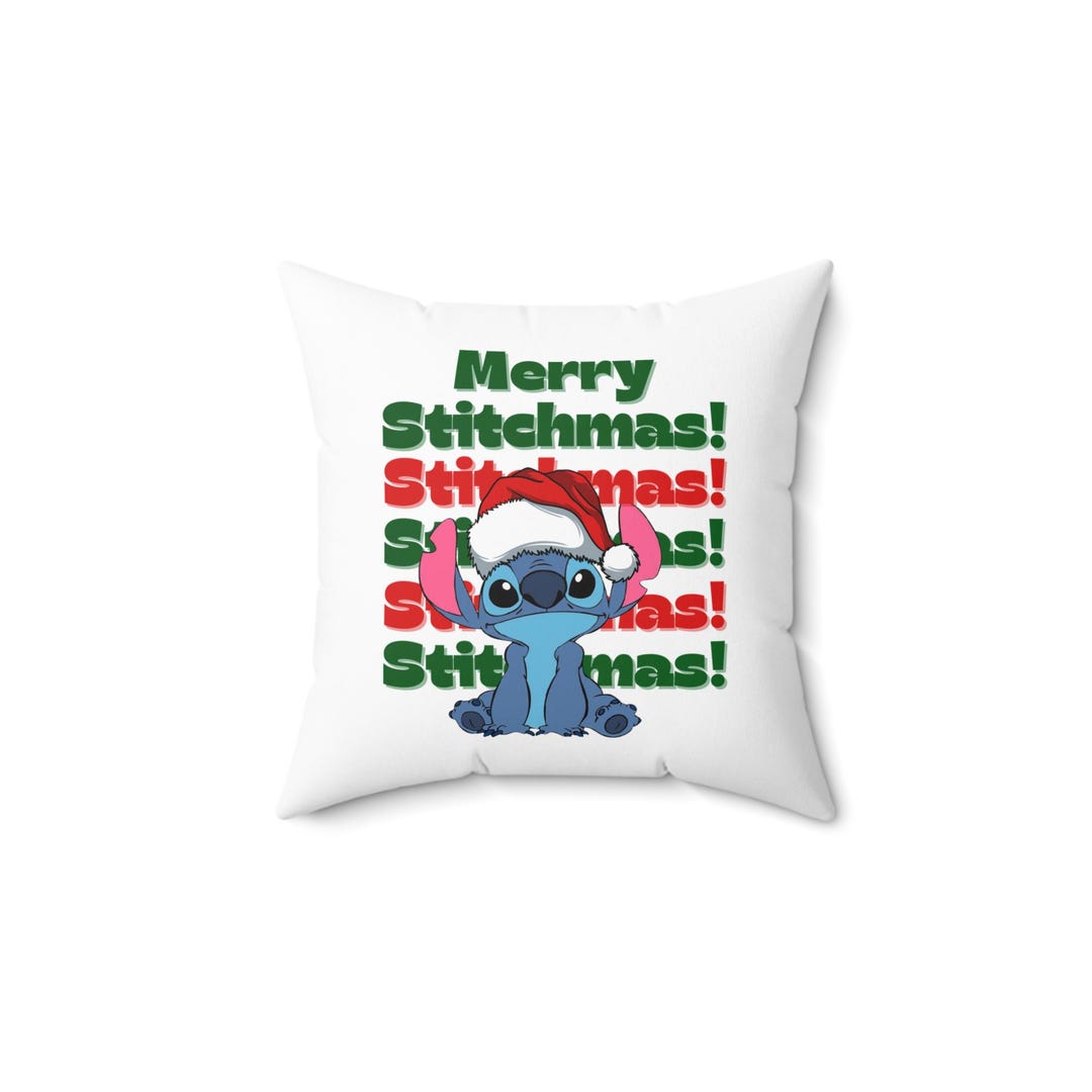 Merry Stitchmas Pillow, Lilo and Stitch Merry Christmas Throw Pillow ...