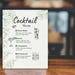 Editable Cocktail Menu Template, Printable Cocktail Menu, Editable ...