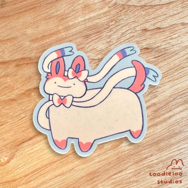 Cute Derpy Sylveon Sticker - Kawaii Pokemon Sticker - Cute Eevee Matte ...