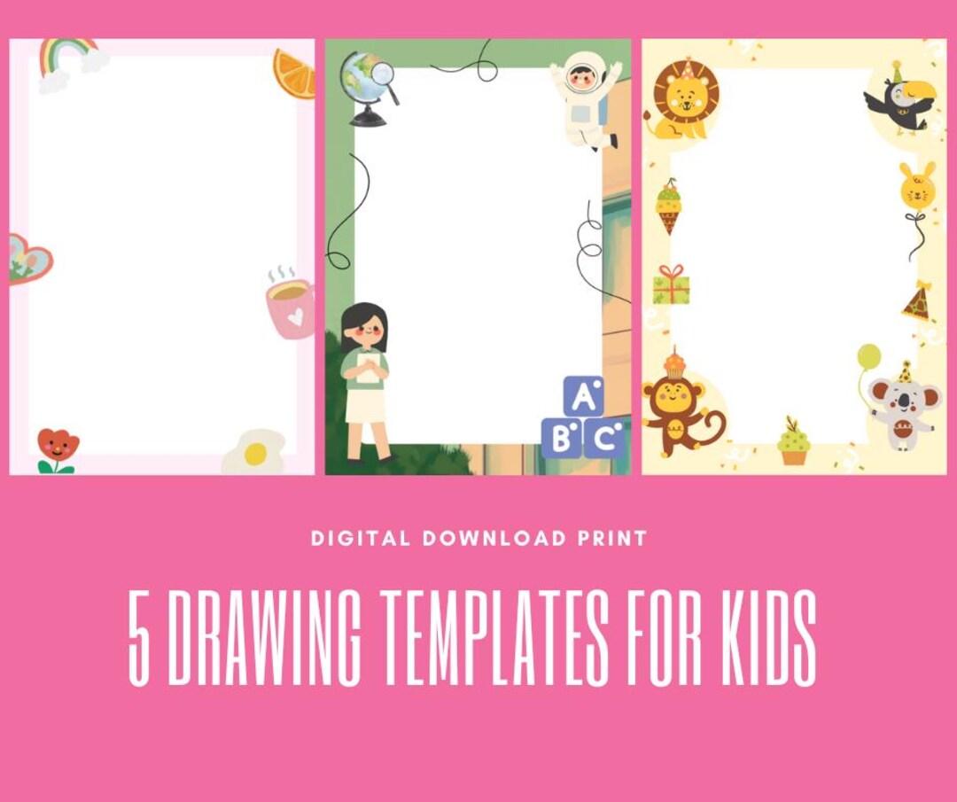 Creative Kids Drawing Templates Printable Coloring Pages - Etsy