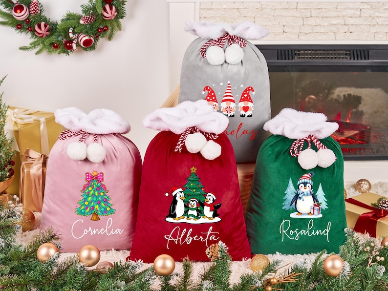 Personalized Large Santa Sack Family Sack With Name,christmas Bag ...
