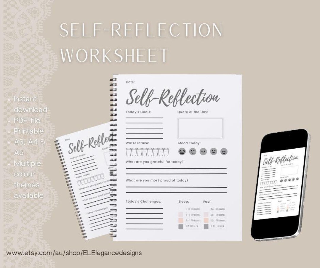 Self-reflection Printable Tool Self Reflection Worksheet Daily ...