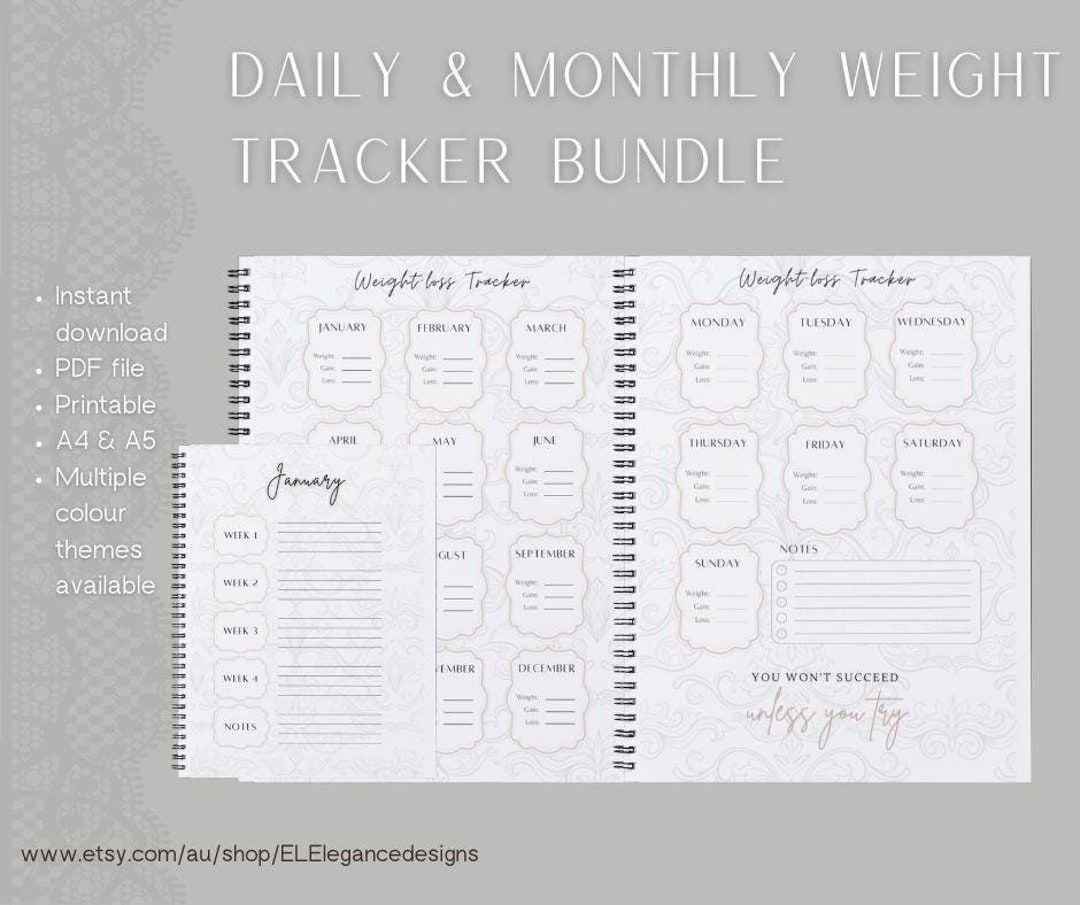 Weight-loss Tracker Bundle | Weight Loss Chart | Weight Tracker ...