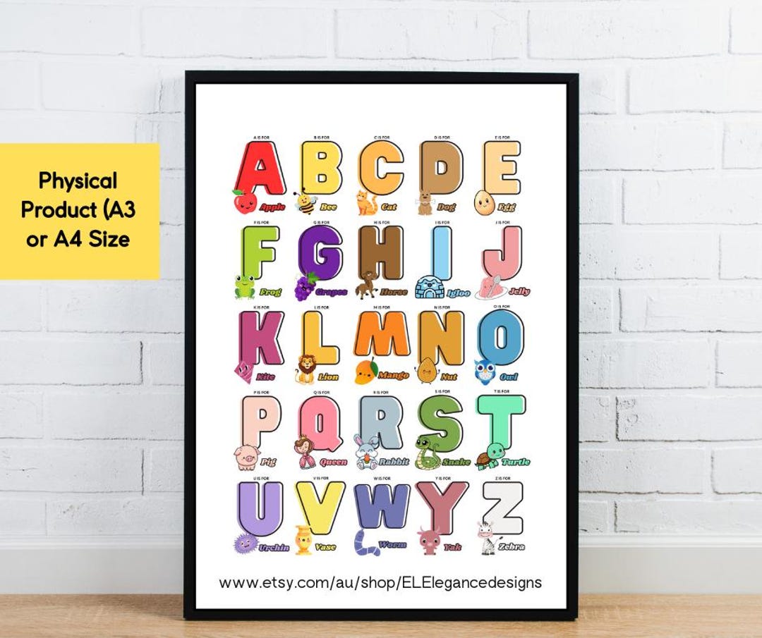 Alphabet ABC Poster, ABC Wall Art, Alphabet Printed Poster, Homeschool ...