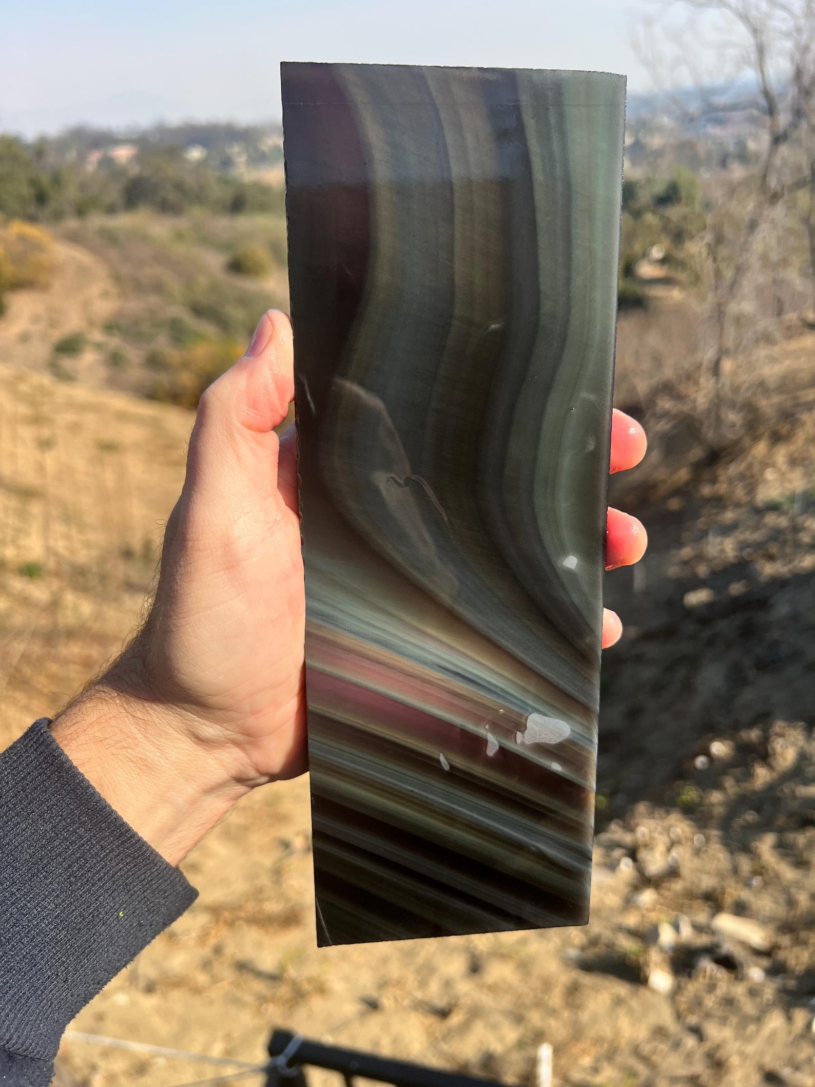 1G Rare Davis Creek Rainbow Obsidian Slab Preform for Lapidary or ...