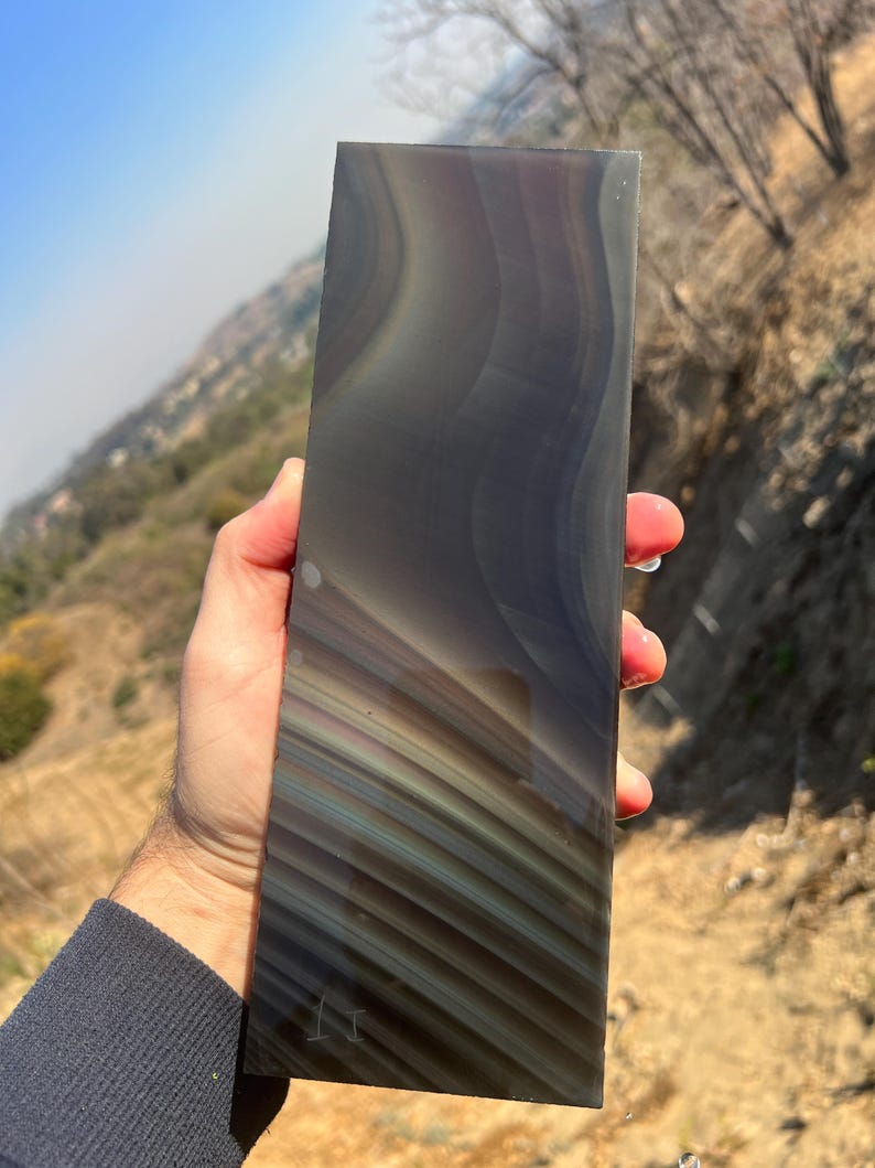 1I Rare Davis Creek Rainbow Obsidian Slab Preform for Lapidary or ...