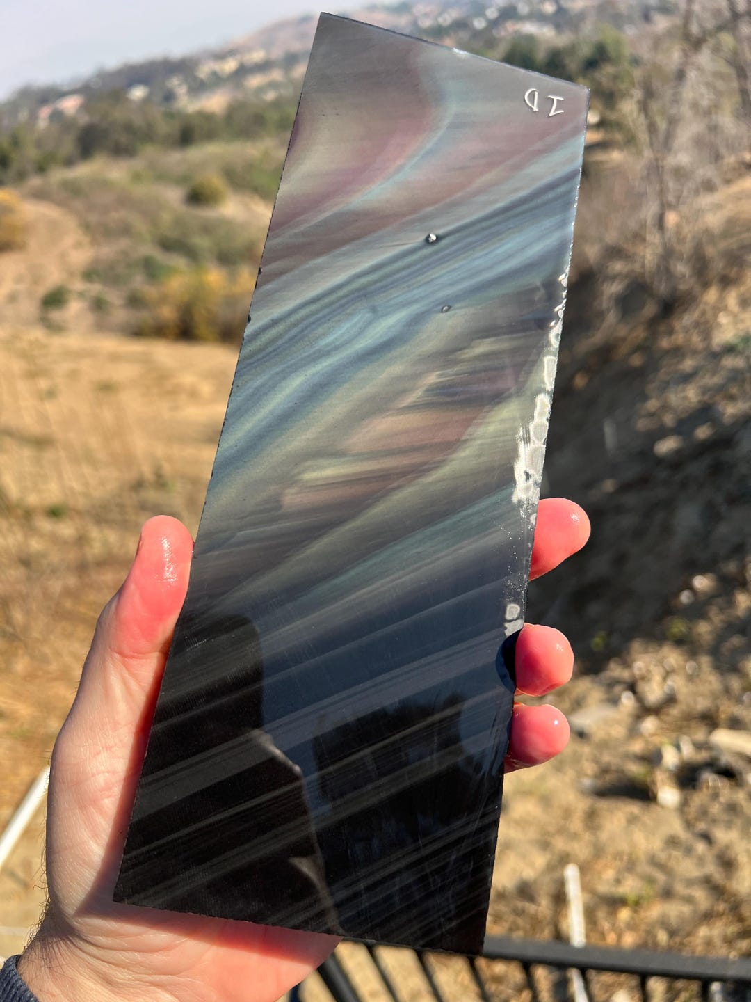 1D Rare Davis Creek Rainbow Obsidian Slab Preform for Lapidary or ...