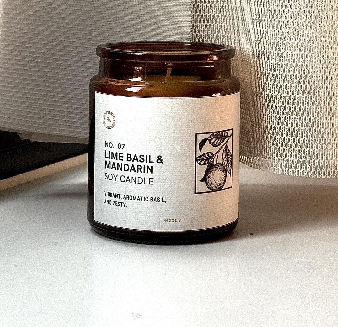 Lime Basil Mandarin Candle: Handmade Soy Wax, Aromatherapy - Etsy