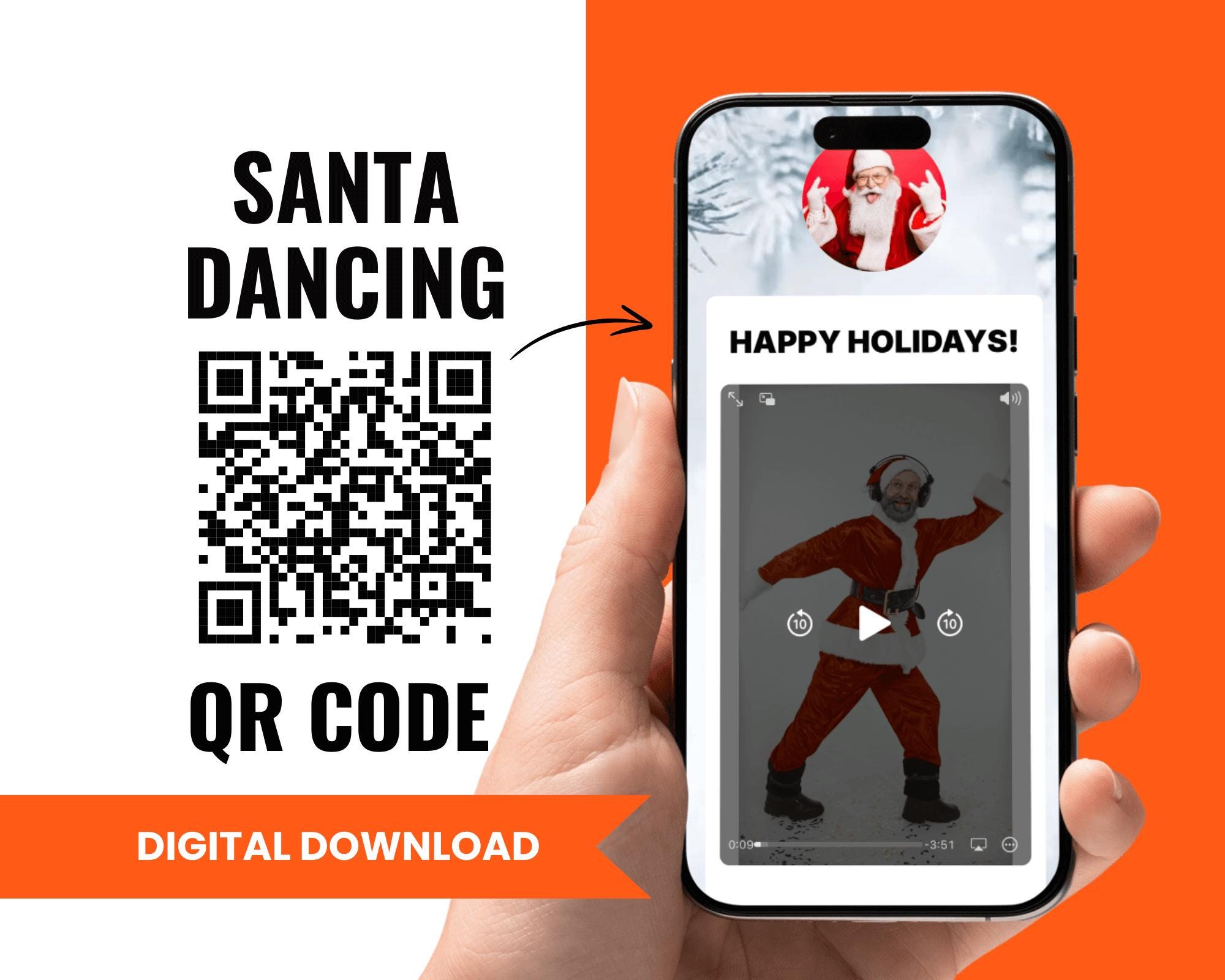 Santa Dance QR Code. Happy Holidays Message. Printable Svg/png/pdf ...