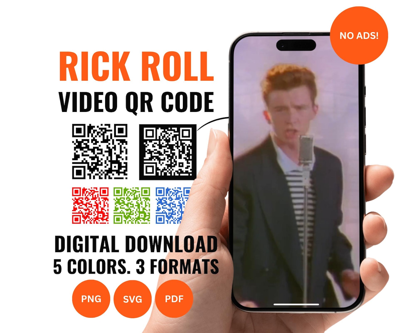 Rick Roll Meme Prank QR Code, 5 Colors (digital Download) - Etsy