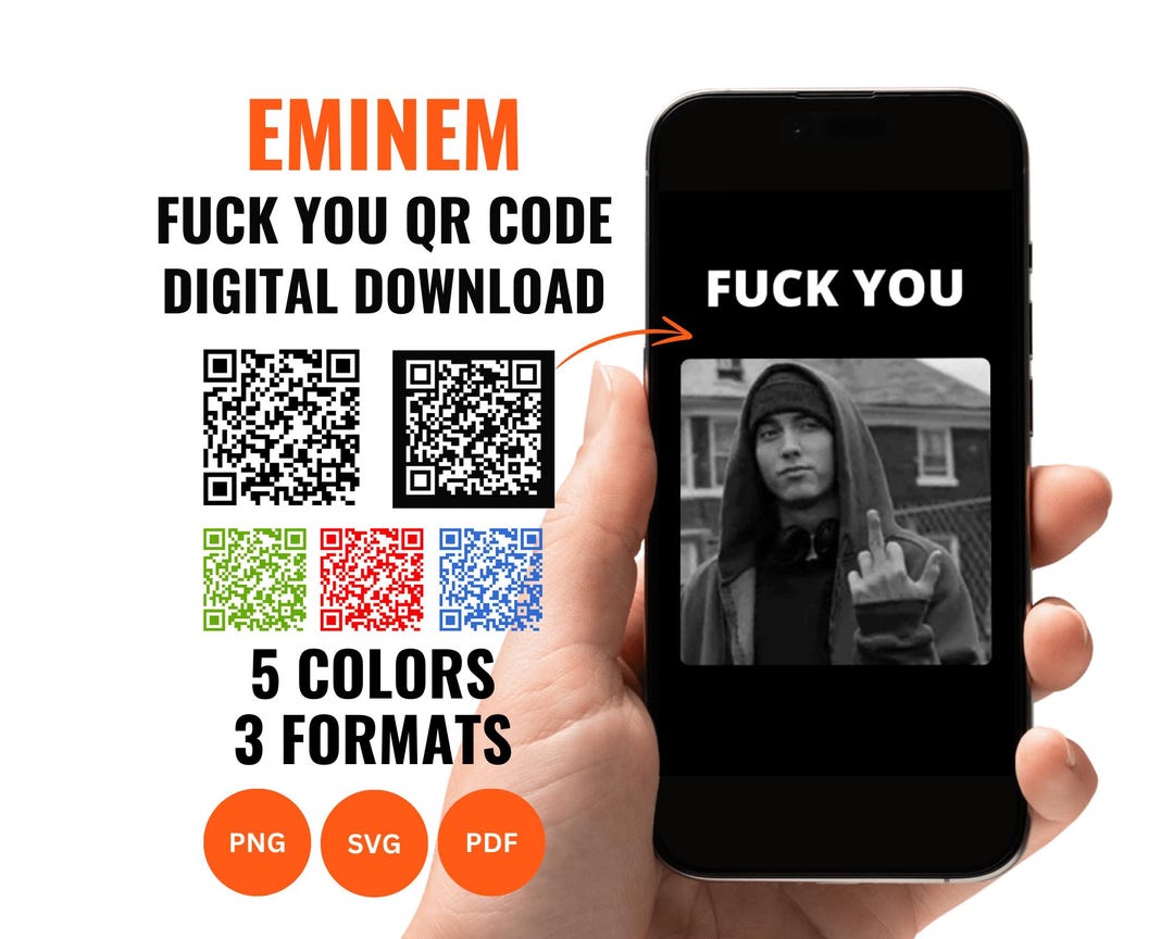 Eminem Middle Finger Fuck You Message QR Code. Funny Prank Video ...