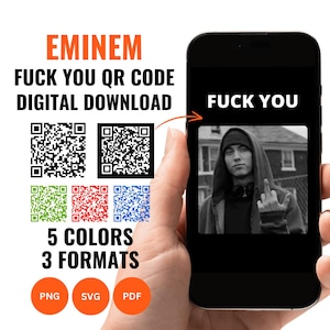 Eminem Middle Finger Fuck You Message QR Code. Funny Prank Video ...