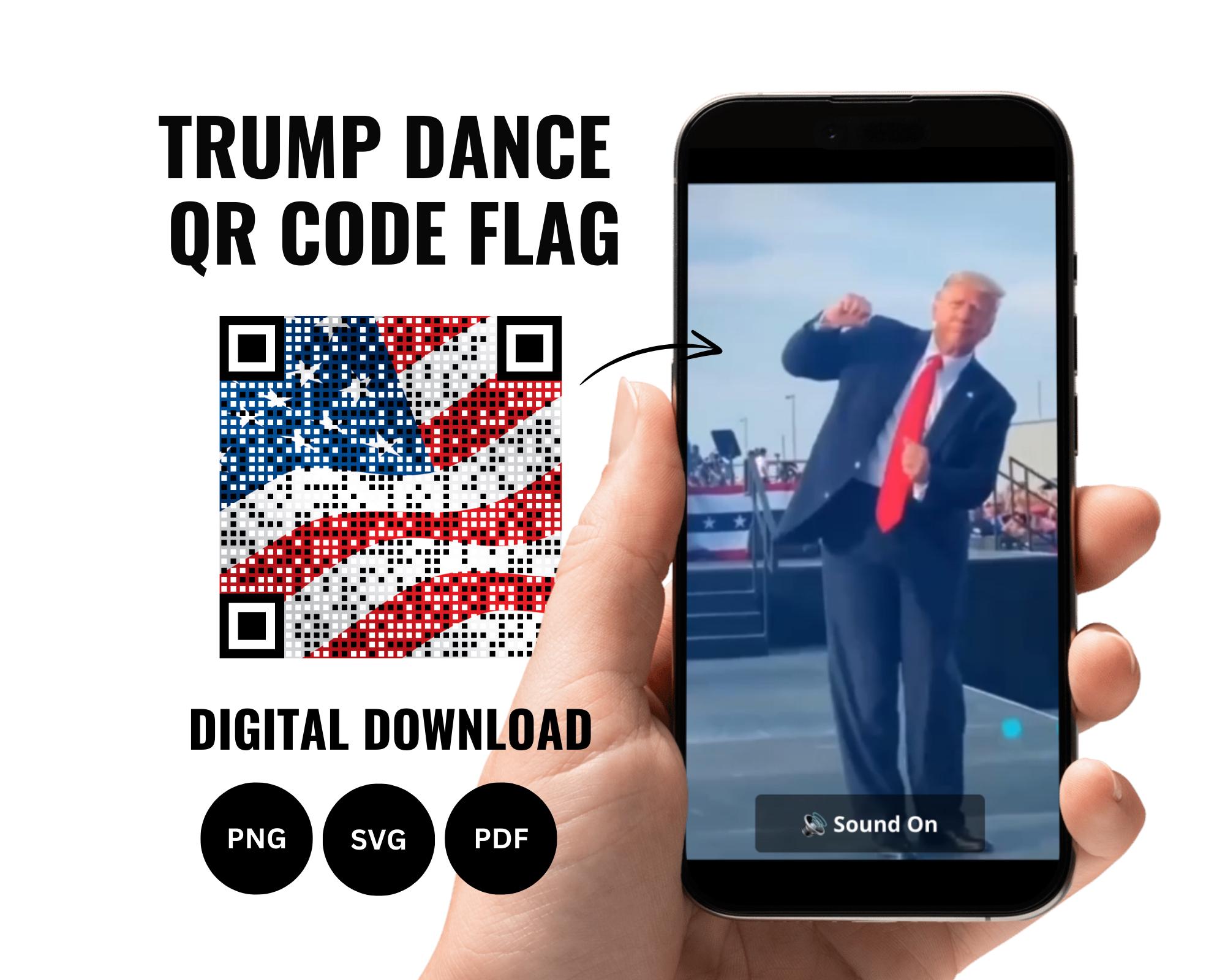 Trump YMCA Dance Video QR Code Flag. Funny Troll Prank. for Shirts ...