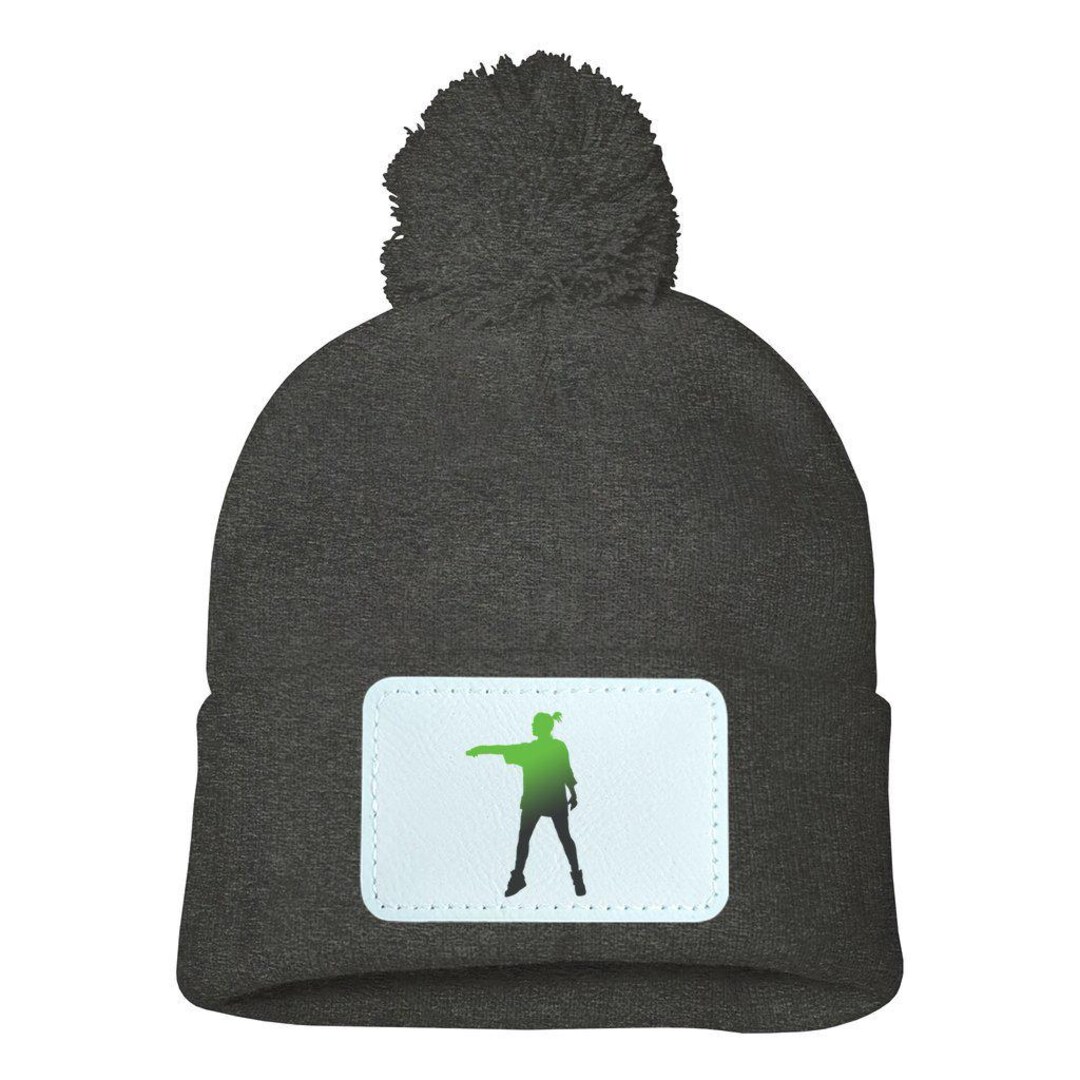 Hit Me Hard and Soft Knit Beanie With Rectangle Leather Patch - Etsy
