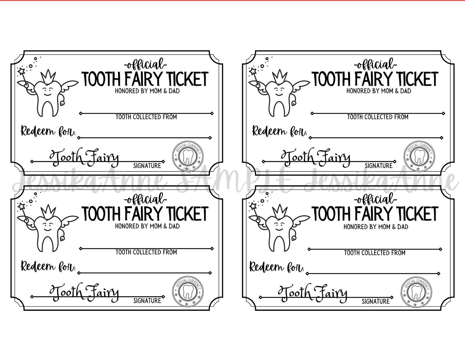 Tooth Fairy Ticket - INSTANT DOWNLOAD - Coupon - Etsy