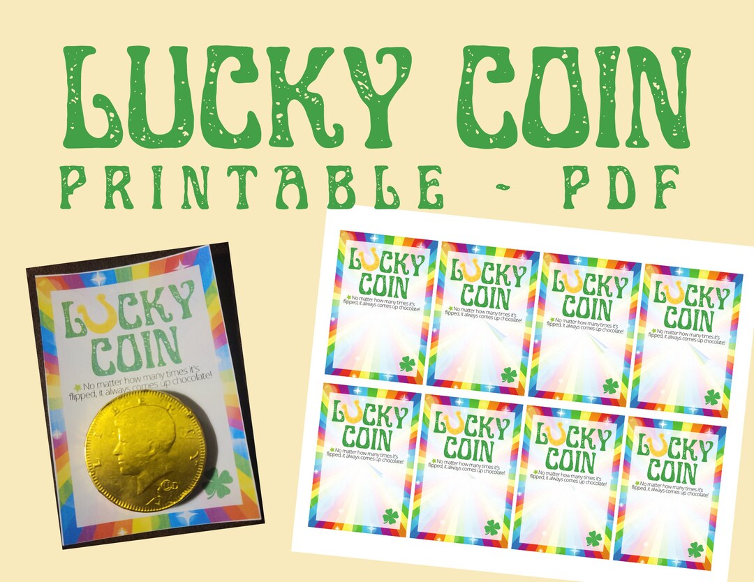 St. Patrick's Day LUCKY COIN - Chocolate Coin - INSTANT Download - Pdf ...