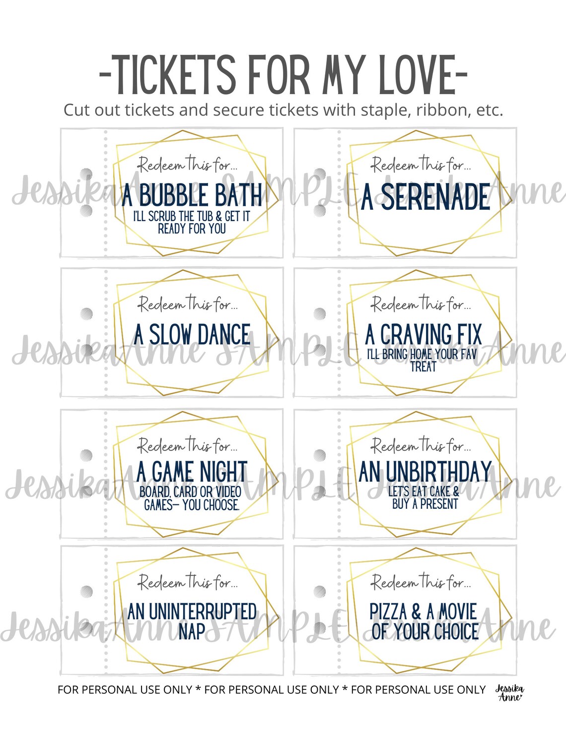 My Love TICKET BOOK INSTANT Download Pdf Couple's - Etsy UK