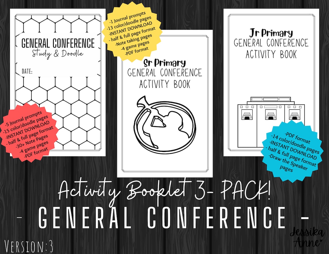 General Conference Activity Packet: Jr, Senior, Youth & Adult (3-pack ...