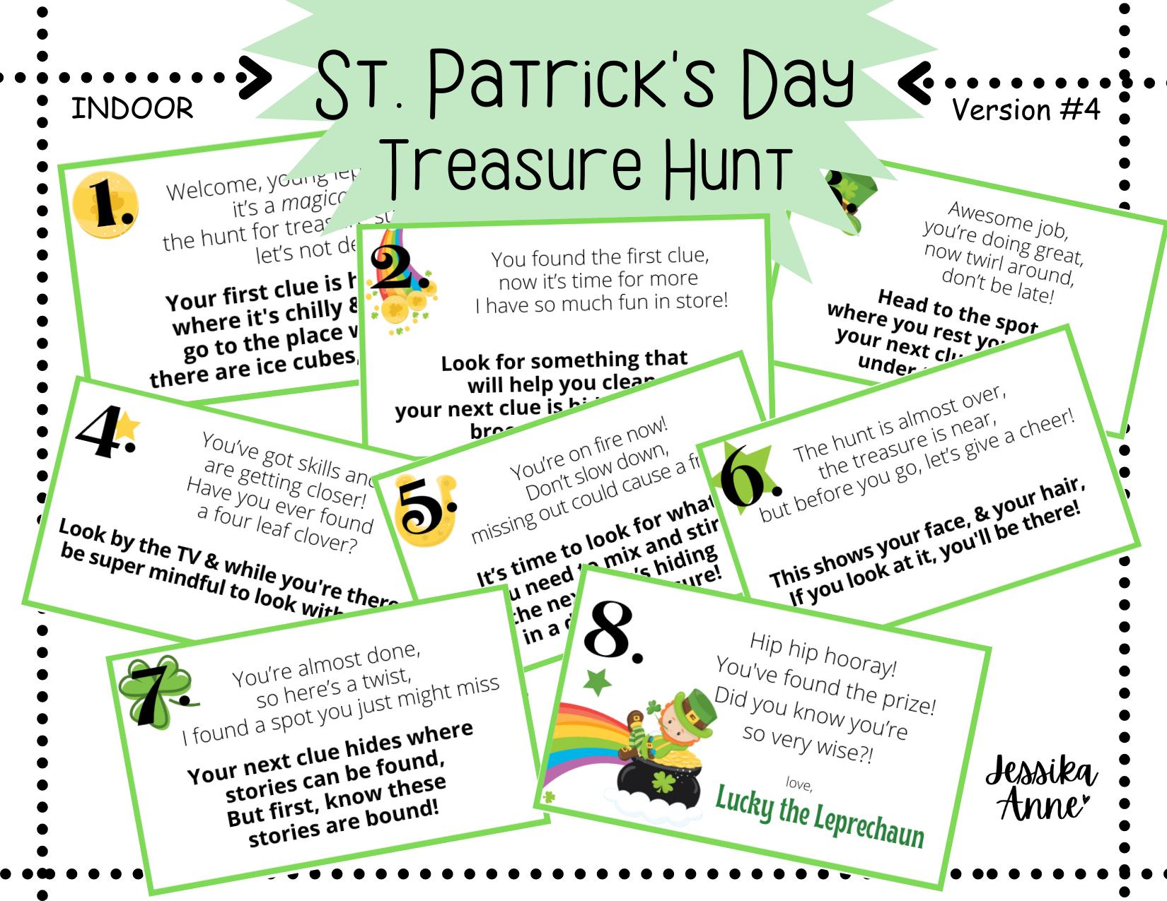 St. Patrick's Day Treasure Hunt Clues - Version 4 (digital Download) - Etsy