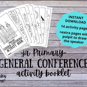 GENERAL CONFERENCE Youth & Adult Activity Packet Instant Download ...