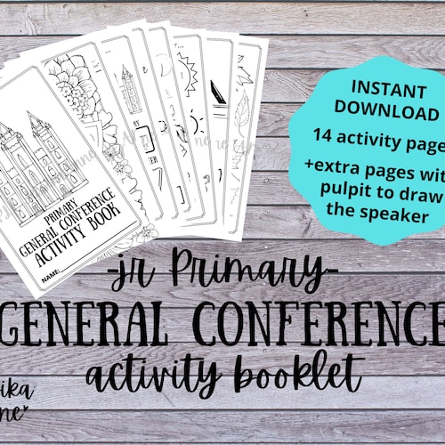 GENERAL CONFERENCE Jr PRIMARY Activity Packet Instant - Etsy