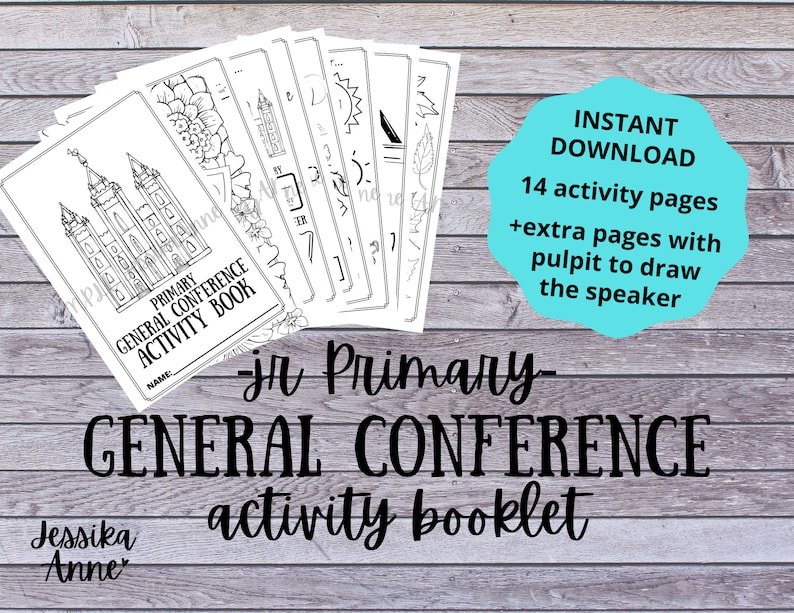 GENERAL CONFERENCE - Jr PRIMARY Activity Packet - Instant Download ...