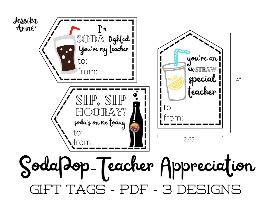 Soda Pop Teacher Appreciation Gift Tags (PDF) - Etsy