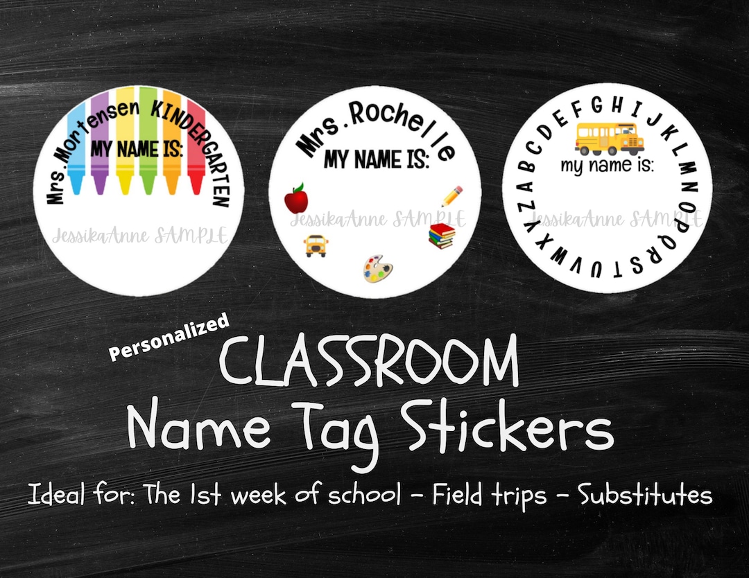 Classroom NAME TAG STICKERS- 2" - Sheet of 20 - First Day of School - Etsy