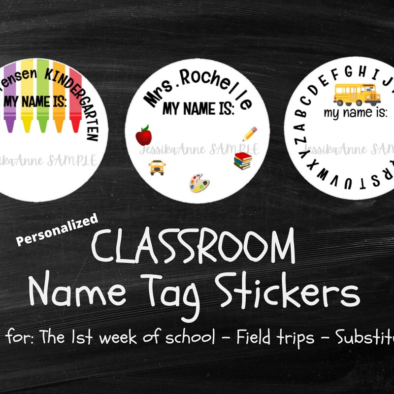 Name Tag Stickers - Etsy