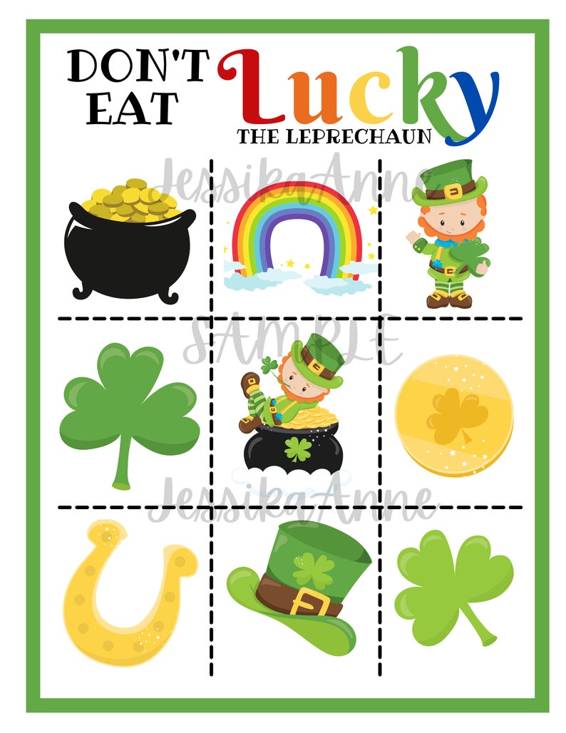 St. Patrick's Day - "don't Eat Lucky" Game – Kids Printable (PDF ...