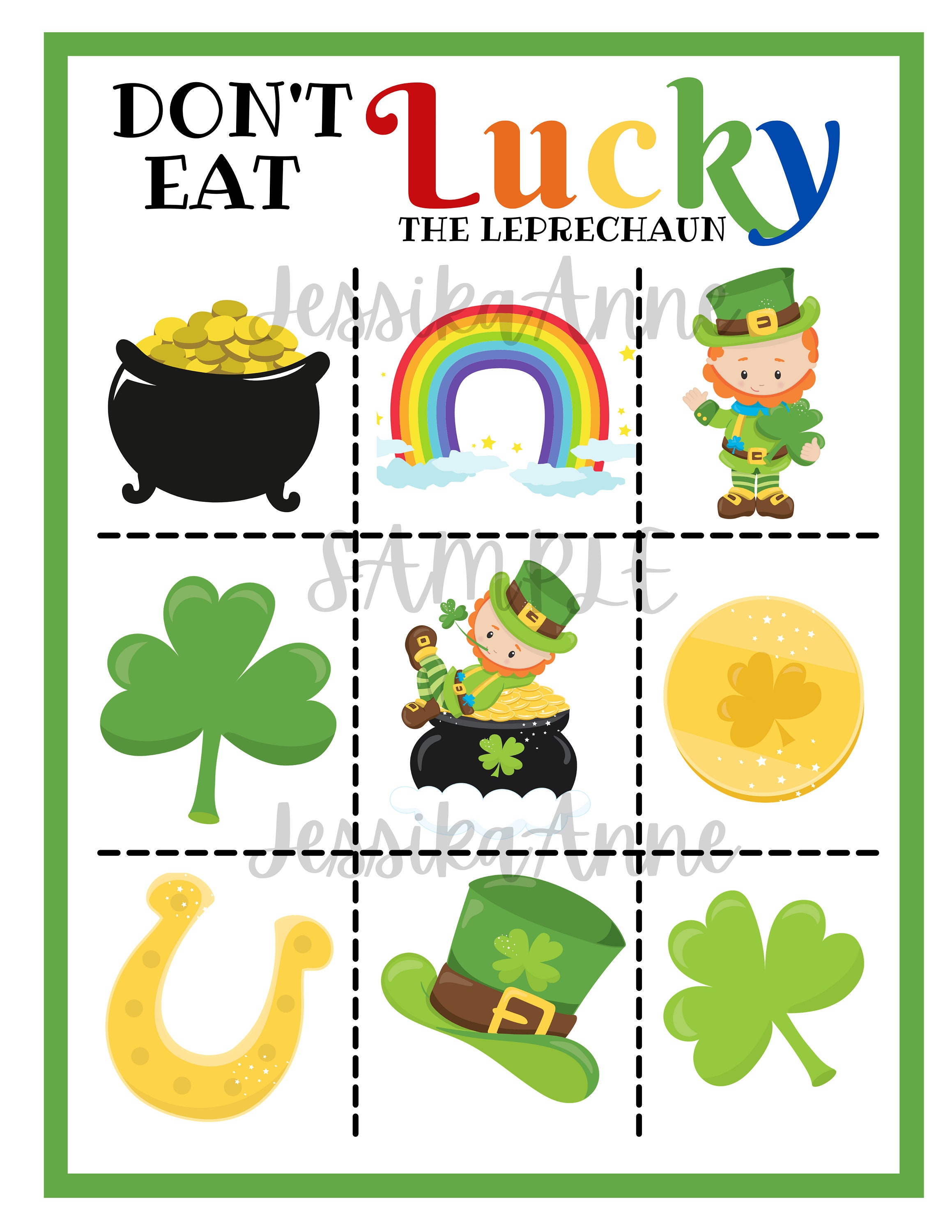 St Patricks Day DON'T Eat Lucky Game INSTANT DOWNLOAD St. Patrick's Day ...