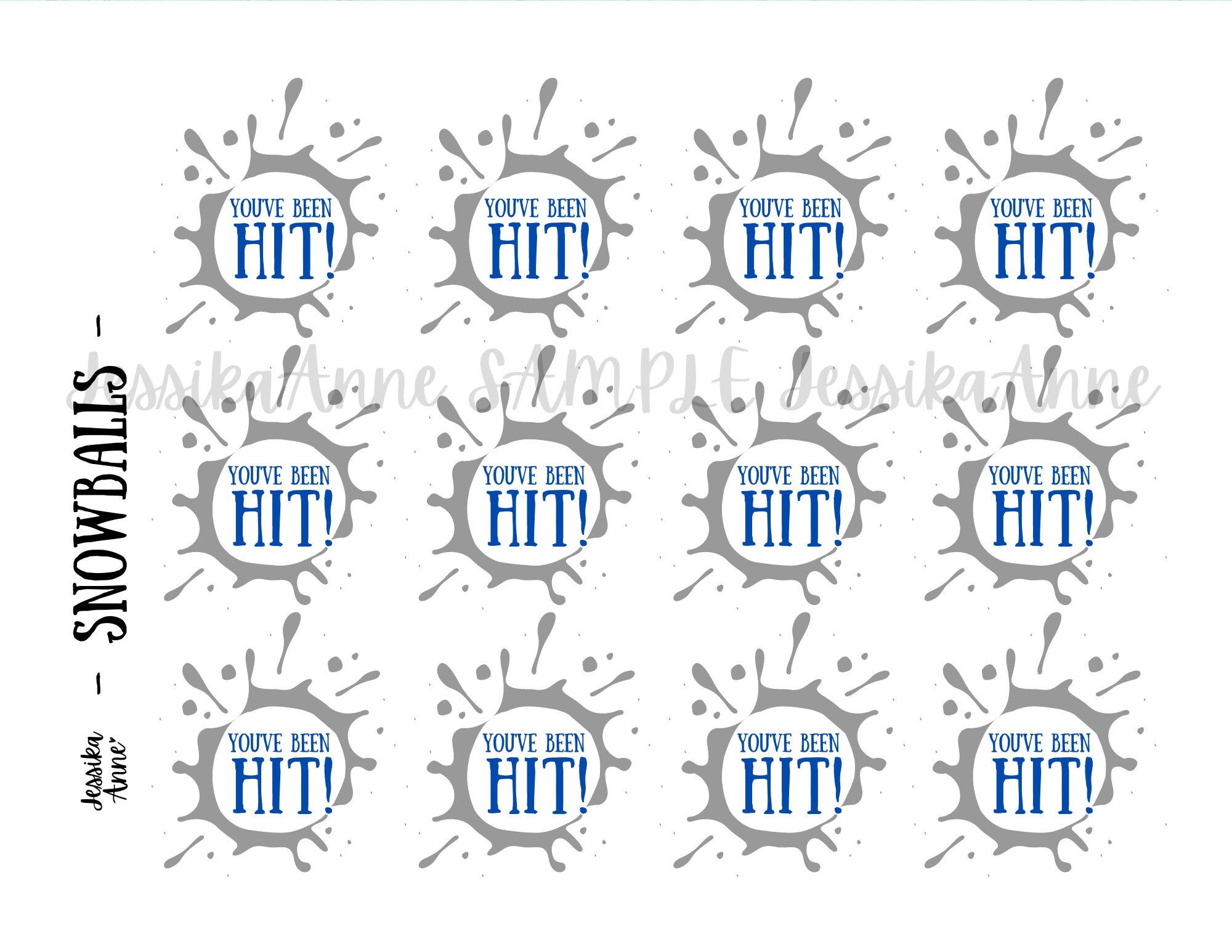 SNOWBALL FIGHT - You've Been Hit - Printable - Neighborhood Edition ...