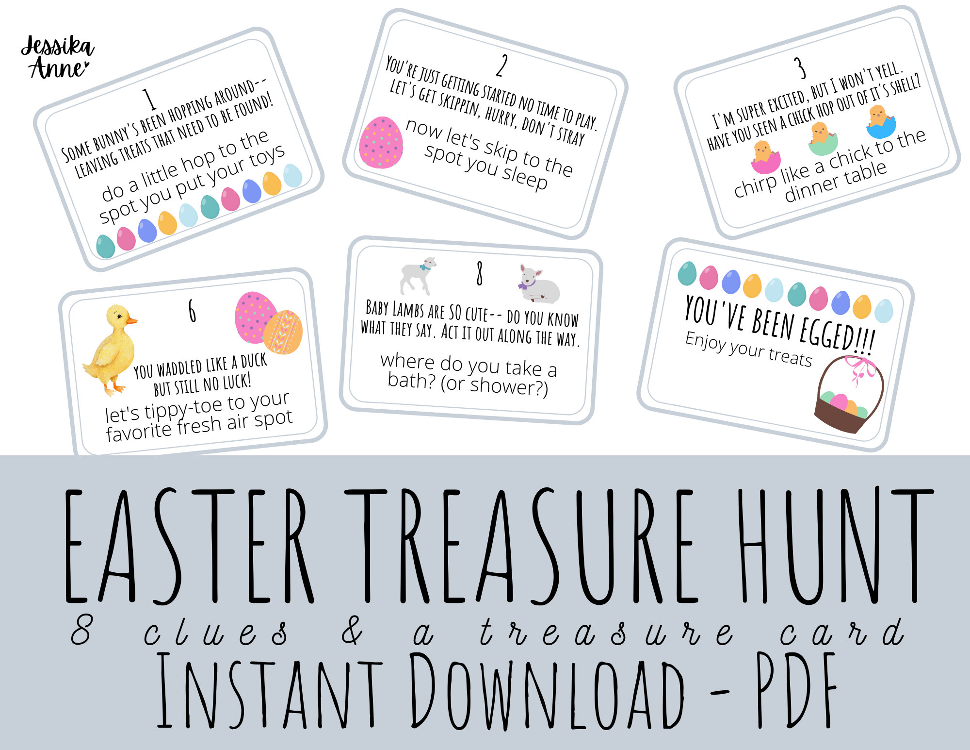 EASTER Treasure Hunt Clues - INSTANT DOWNLOAD - Easter Printable - Kids ...