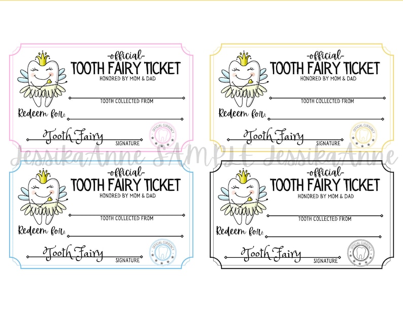 Tooth Fairy Ticket - INSTANT DOWNLOAD - Coupon - Etsy