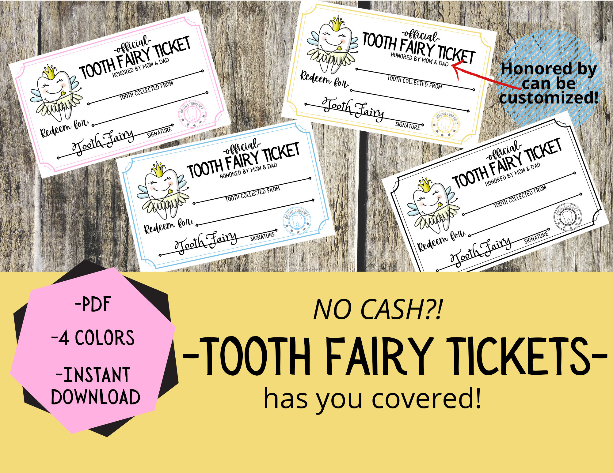 Tooth Fairy Ticket - INSTANT DOWNLOAD - Coupon - Etsy New Zealand