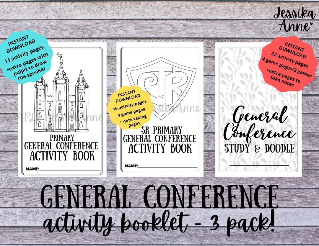 GENERAL CONFERENCE - 3 Pack Activity Packet - Jr Primary - Senior ...