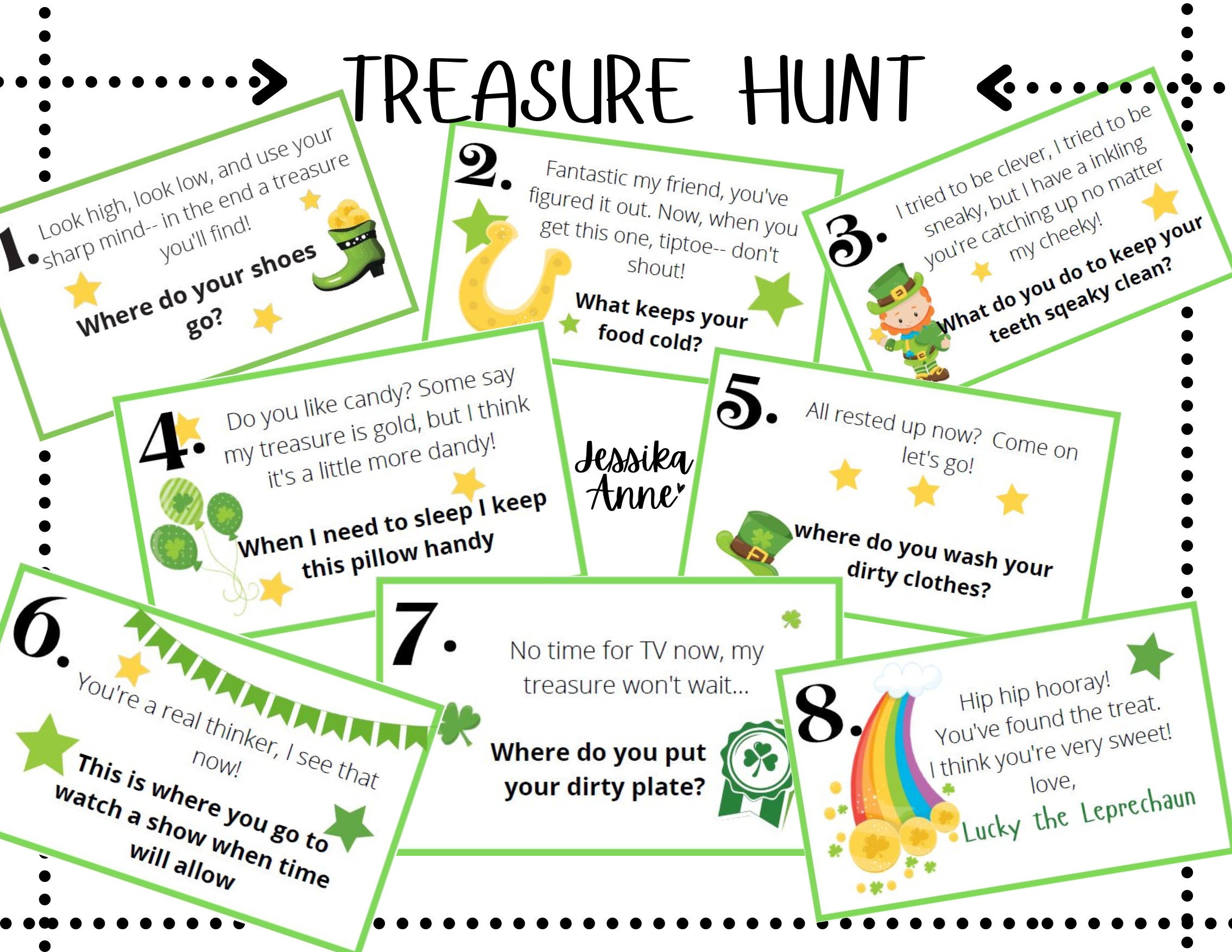 St Patricks Day Treasure Hunt Clues - INSTANT DOWNLOAD - St. Patrick's ...